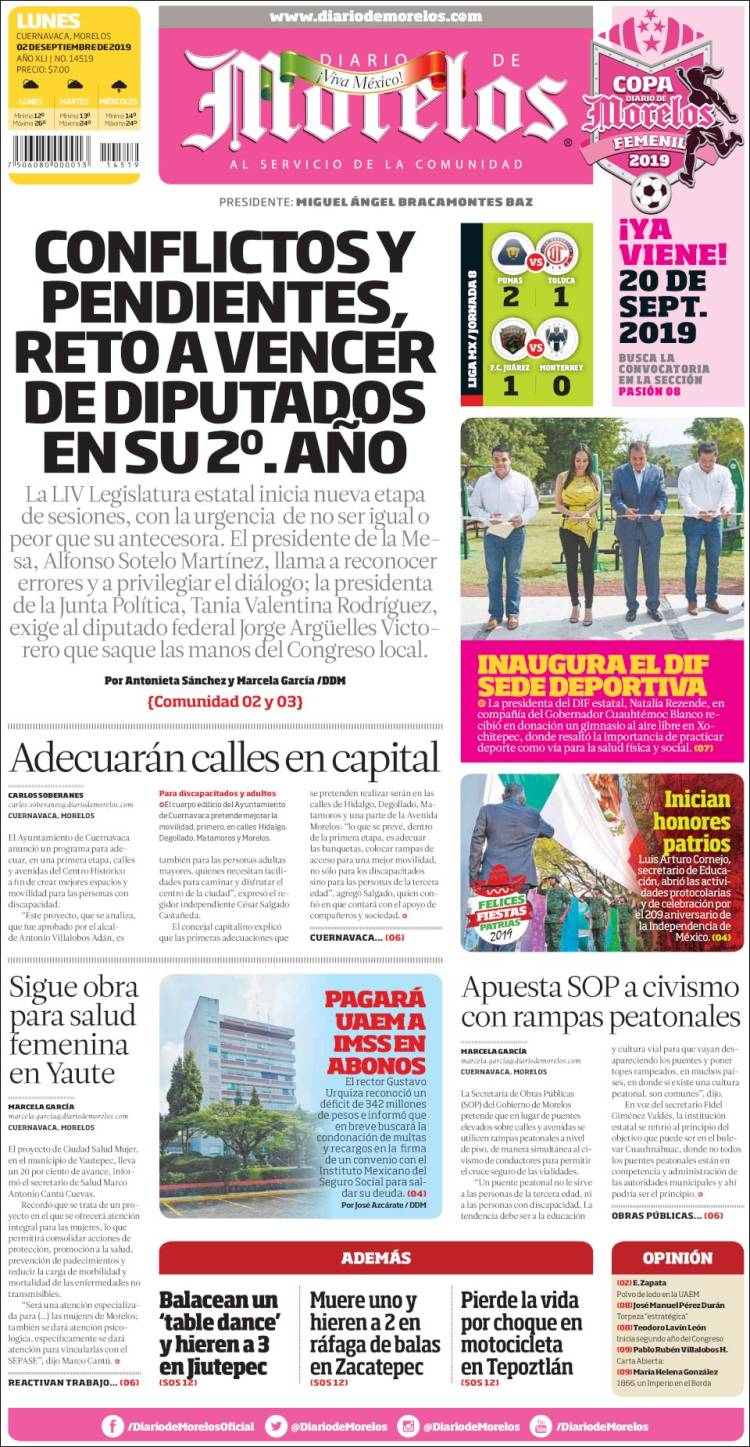 Periódico Diario De Morelos México Periódicos De México Toda La Prensa De Hoy