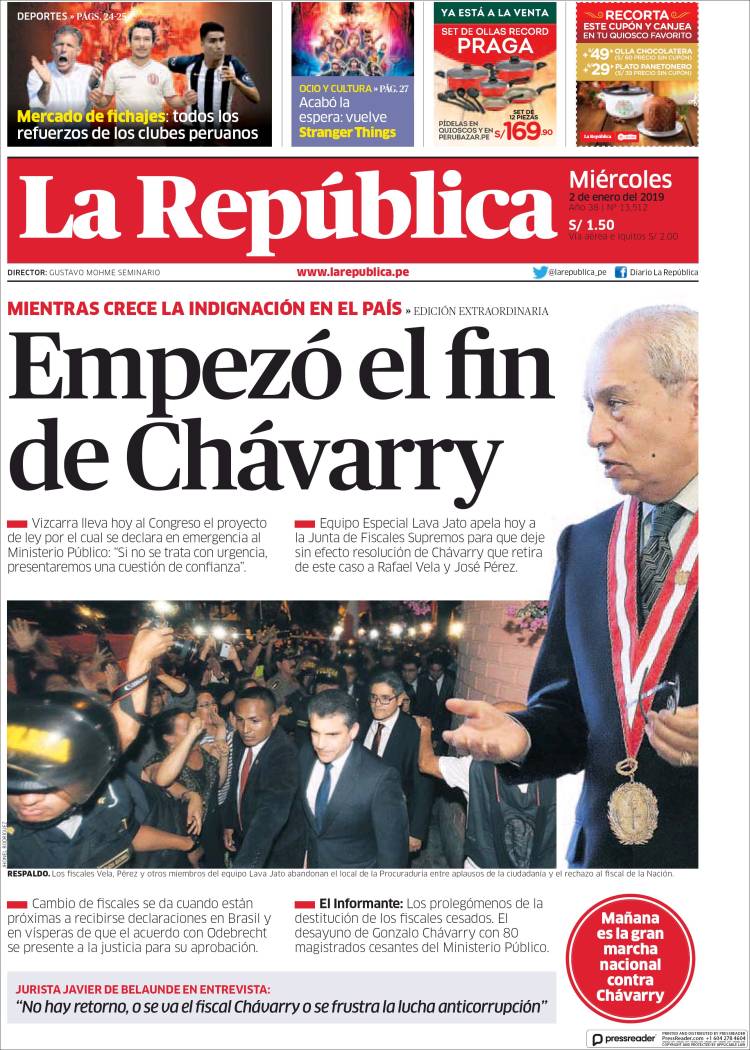 Periódico La Republica (Perú). Periódicos de Perú. Edición de miércoles ...