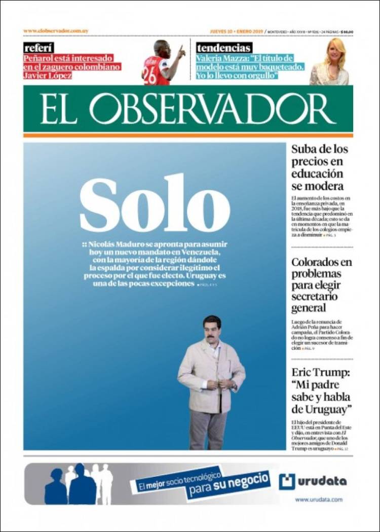 Periódico El Observador (Uruguay). Periódicos de Uruguay. Edición de ...