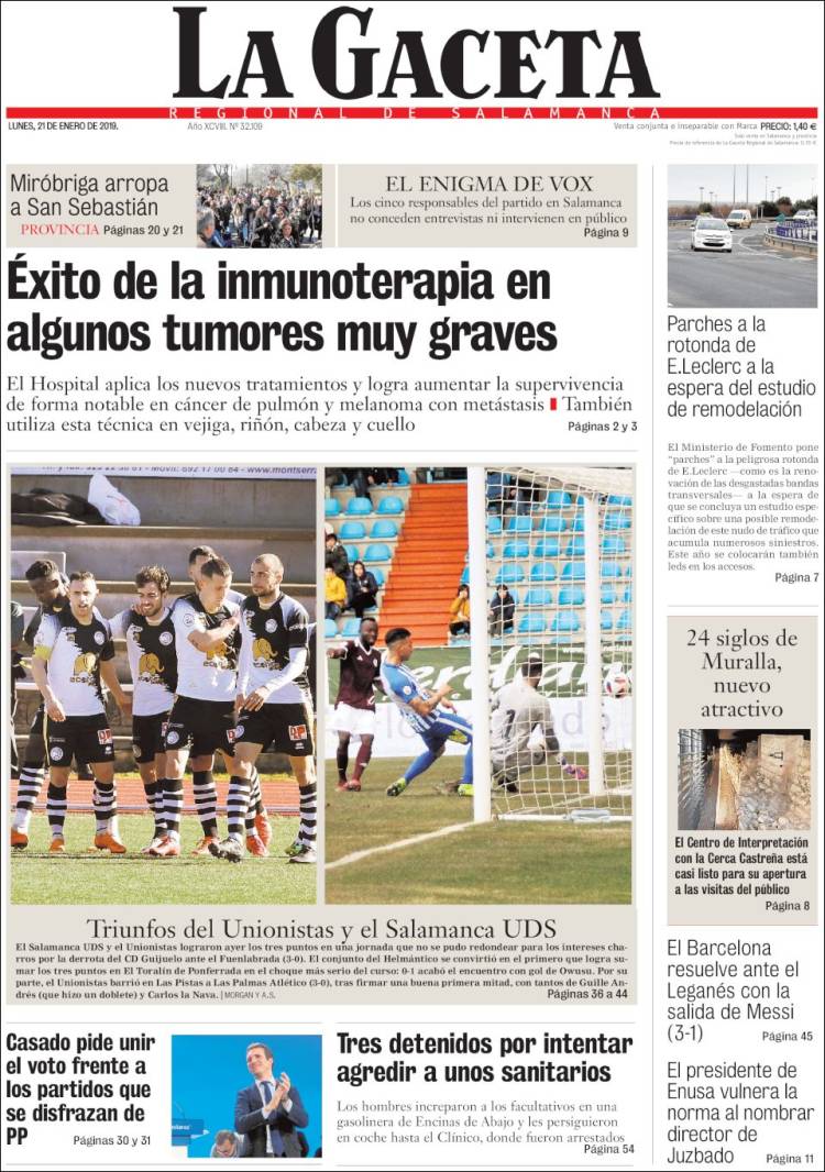 Periódico La Gaceta de Salamanca (España). Periódicos de España ...