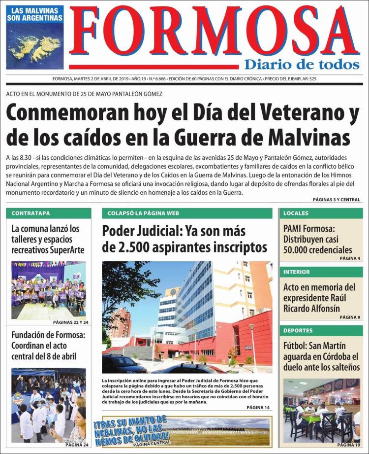 Periódico Formosa (Argentina). Periódicos de Argentina. Edición de ...