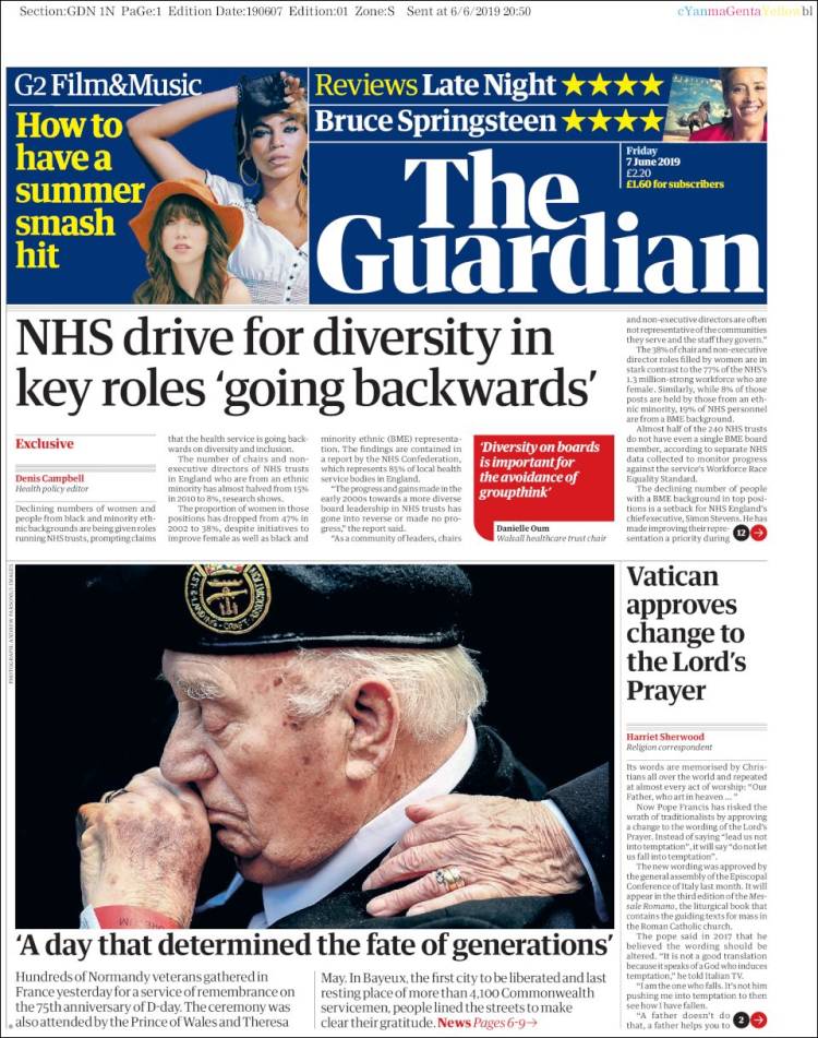 Journal The Guardian (Royaume-Uni). Les Unes des journaux de Royaume ...