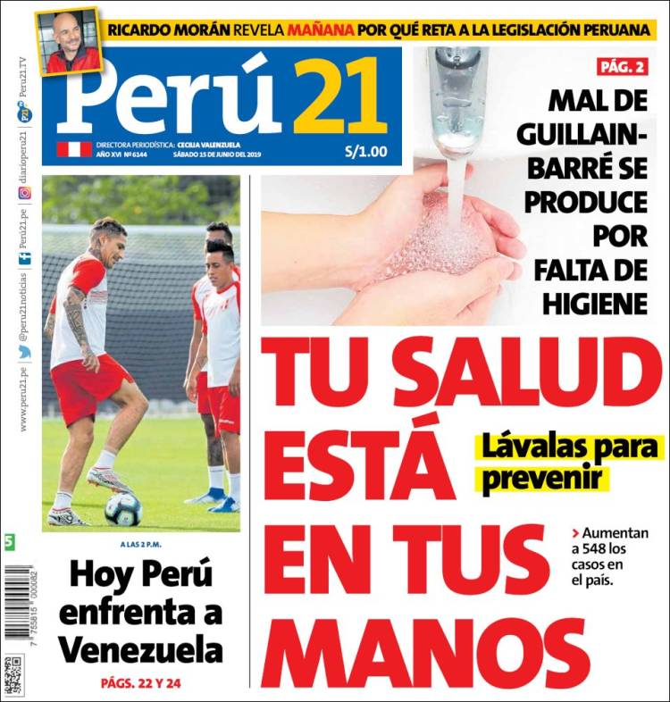 Periódico Perú 21 (Perú). Periódicos de Perú. Edición de sábado, 15 de ...