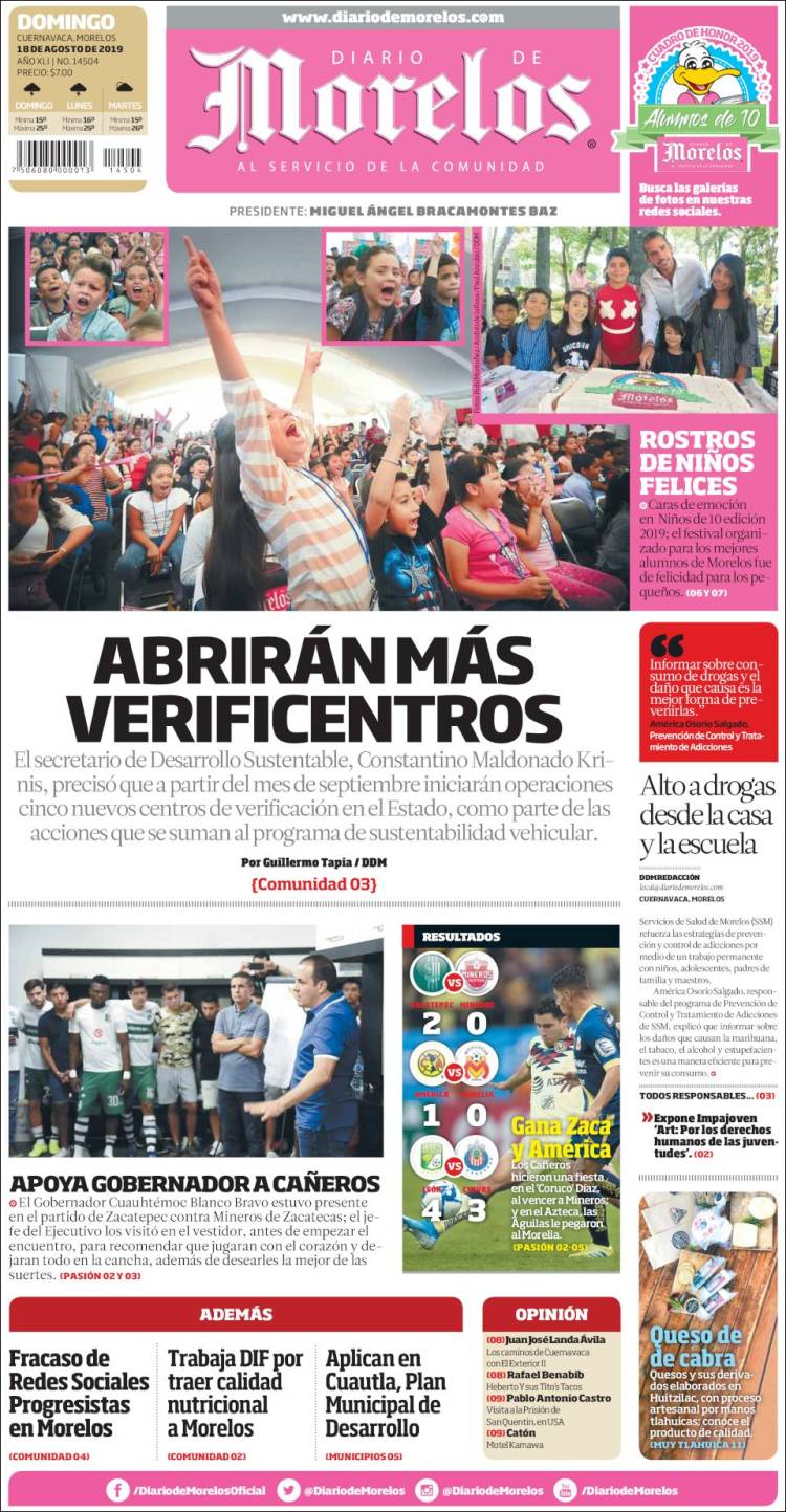 Periódico Diario de Morelos (México). Periódicos de México. Edición de ...