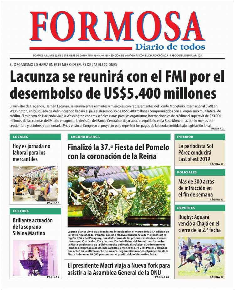Periódico Formosa (Argentina). Periódicos de Argentina. Edición de ...