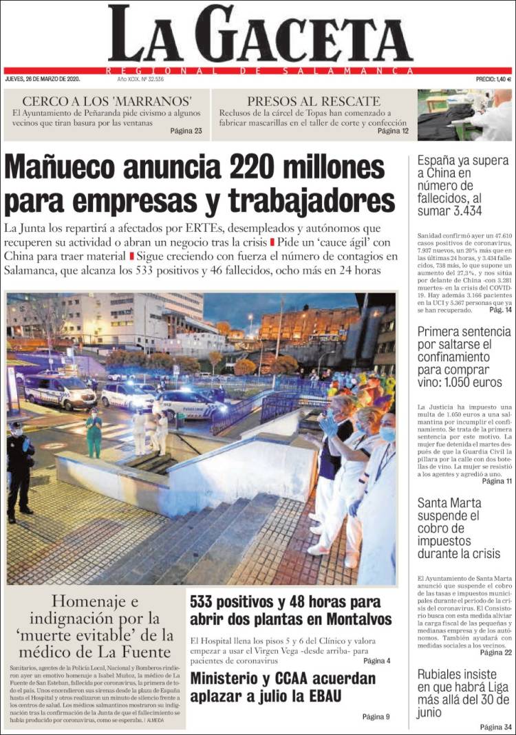 Periódico La Gaceta de Salamanca (España). Periódicos de España ...