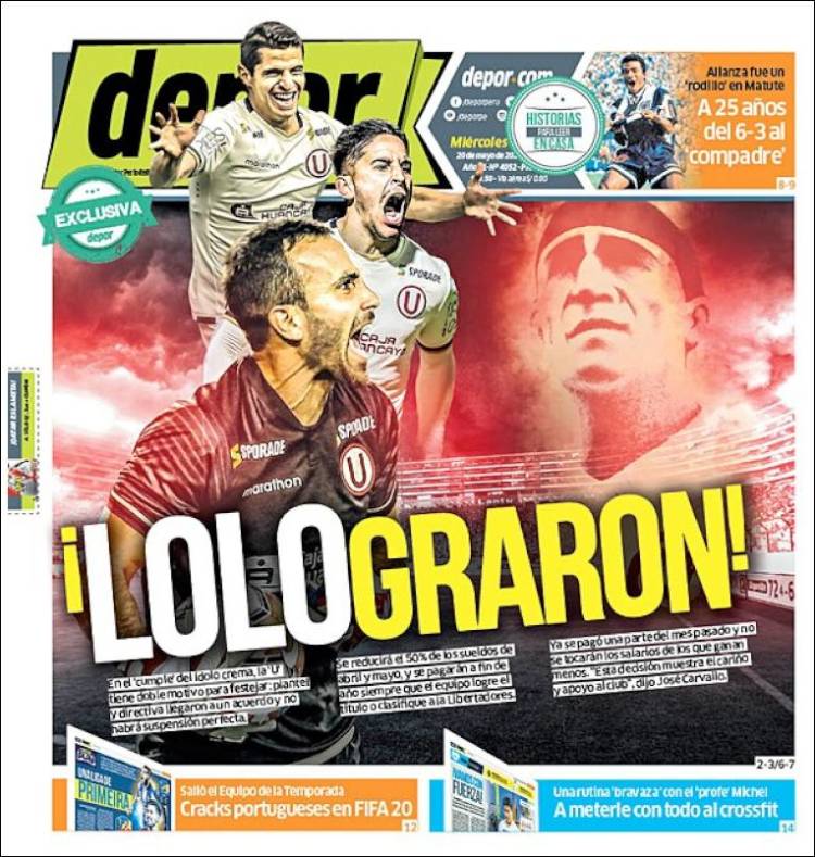 Periódico Depor (Perú). Periódicos de Perú. Edición de jueves, 21 de ...