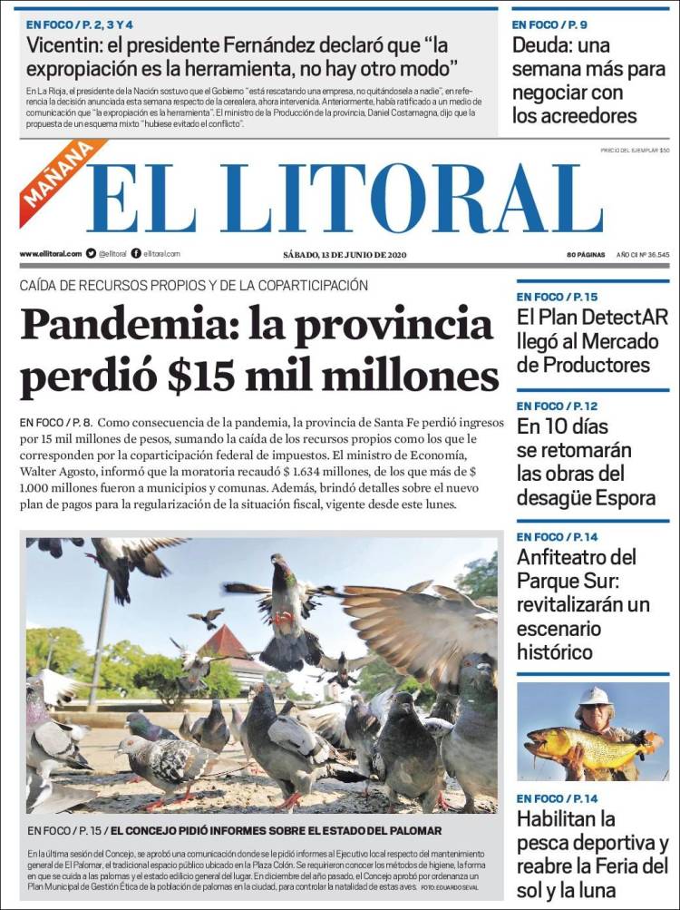 Periódico Diario El Litoral (Argentina). Periódicos de Argentina ...