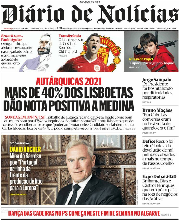 Periódico Diário de Noticias (Portugal). Periódicos de Portugal ...