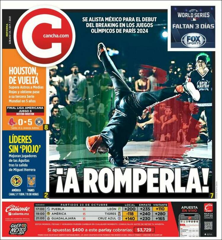 Periódico Cancha (México). Periódicos de México. Edición de sábado, 23 ...