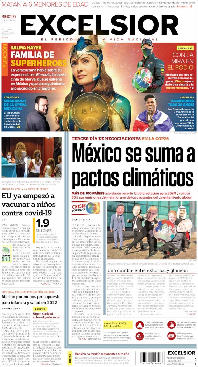 Newspaper Excelsior (Mexico). Newspapers in Mexico. Wednesday's edition ...
