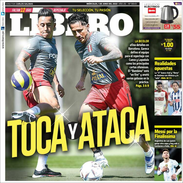 Periódico Líbero (Perú). Periódicos de Perú. Edición de miércoles, 1 de ...