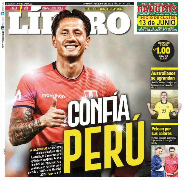 Periódico Líbero (Perú). Periódicos de Perú. Edición de domingo, 12 de ...