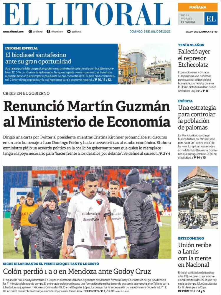 Periódico Diario El Litoral (Argentina). Periódicos de Argentina ...