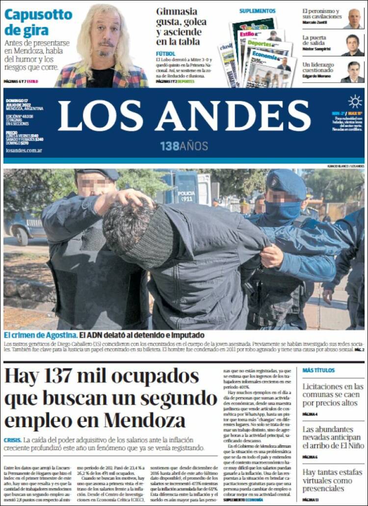 Periódico Los Andes - Mendoza (Argentina). Periódicos de Argentina ...