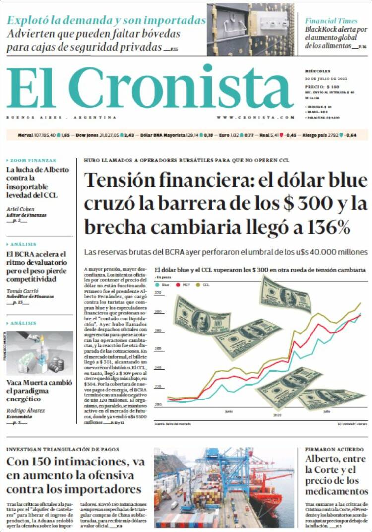 Periódico El Cronista Comercial Argentina Periódicos De Argentina