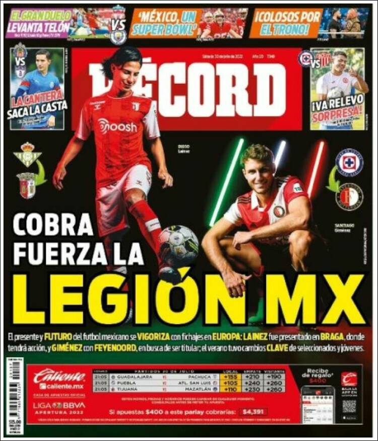 Newspaper Record (Mexico). Newspapers in Mexico. Today's press covers ...
