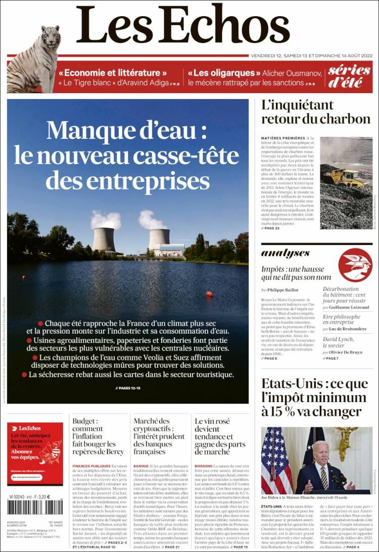 Journal Les Echos France Les Unes Des Journaux De France Toute La Journal Les Echos France Les Unes Des Journaux De France Toute La