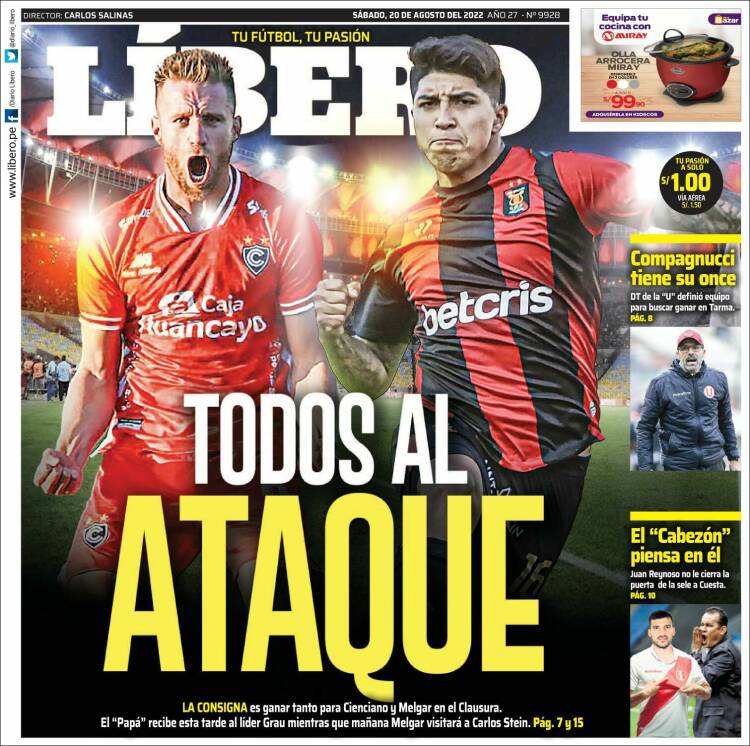 Periódico Líbero (Perú). Periódicos de Perú. Edición de sábado, 20 de ...