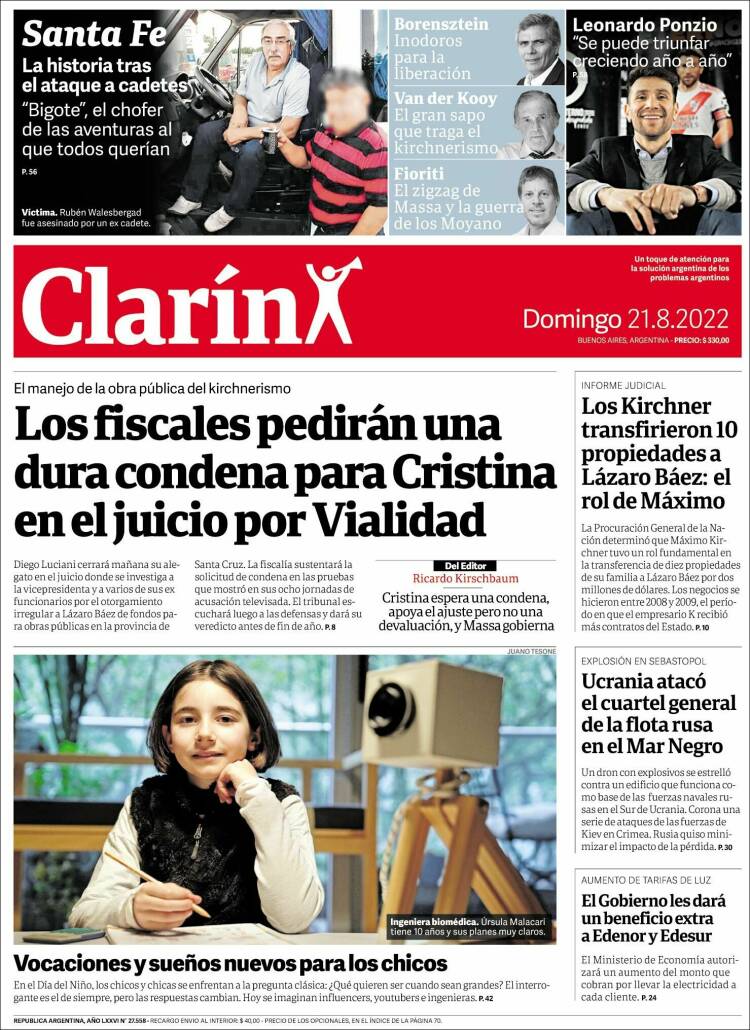 Periódico Clarín (Argentina). Periódicos de Argentina. Edición de ...