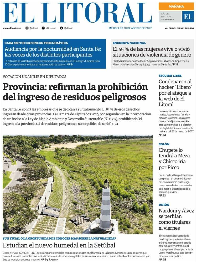 Periódico Diario El Litoral (Argentina). Periódicos de Argentina ...