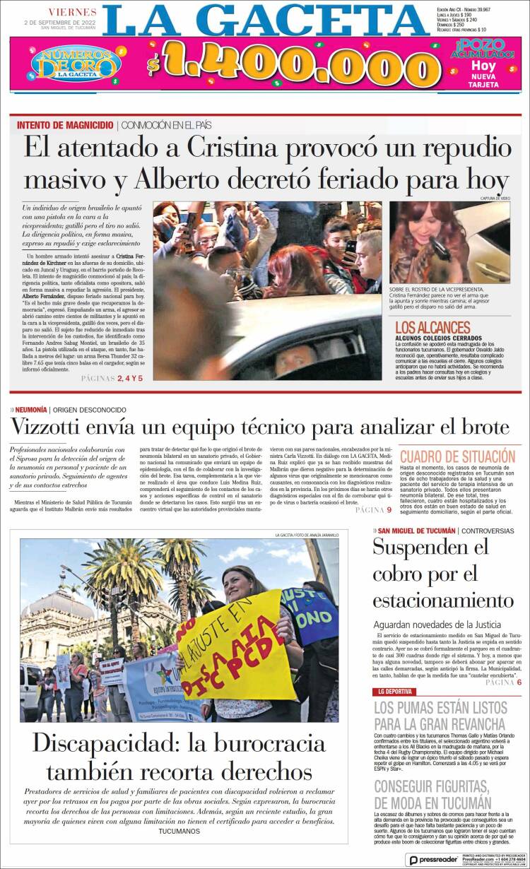 Periódico La Gaceta (Argentina). Periódicos de Argentina. Edición de ...