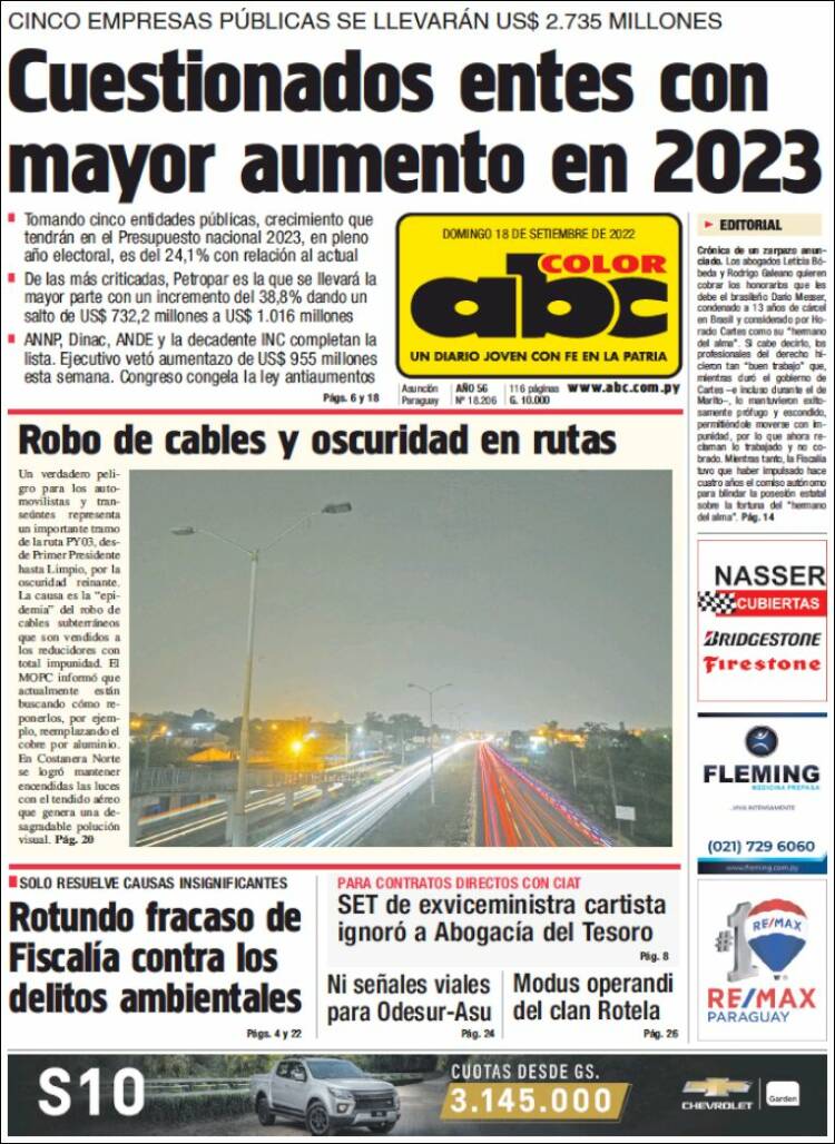 Periódico ABC Color (Paraguay). Periódicos de Paraguay. Edición de ...
