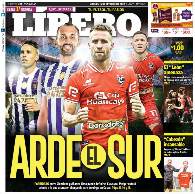 Periódico Líbero (Perú). Periódicos de Perú. Edición de viernes, 14 de ...