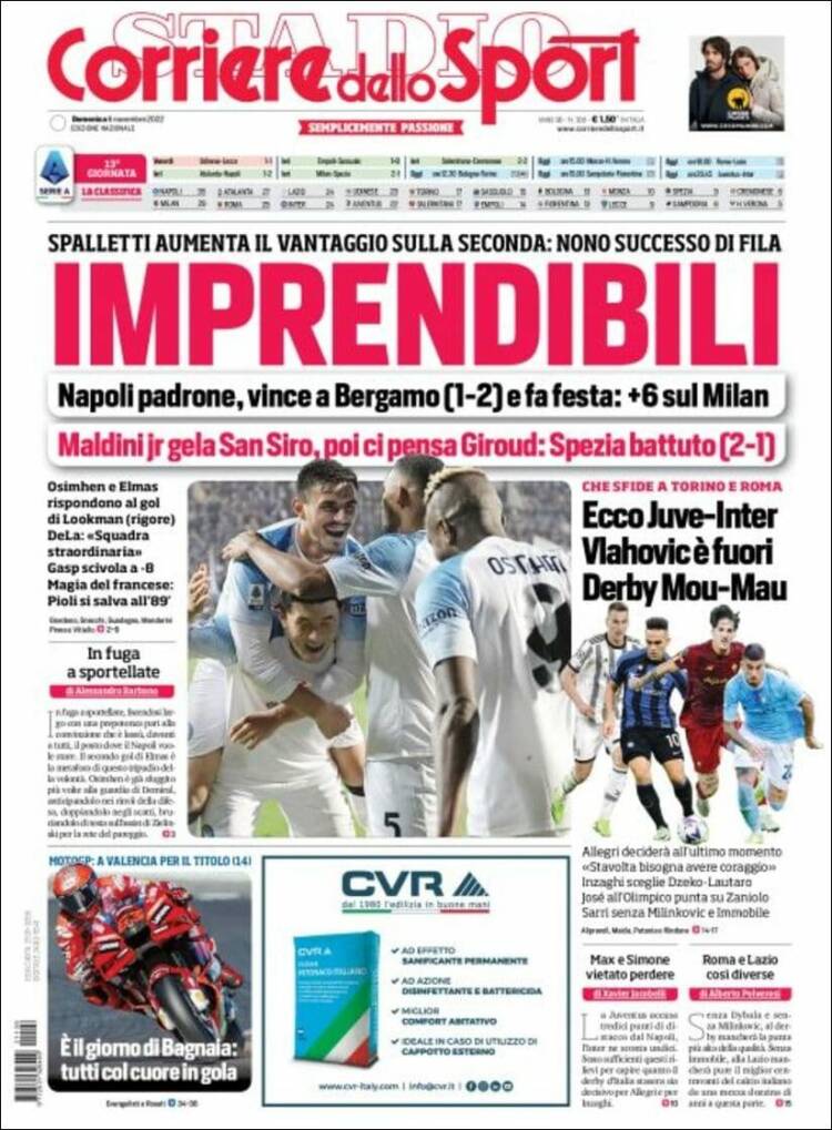 Periódico Corriere Dello Sport Italia Periódicos De Italia Edición