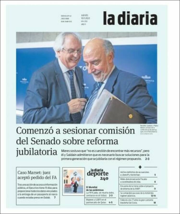 Periódico La Diaria (Uruguay). Periódicos de Uruguay. Edición de jueves ...