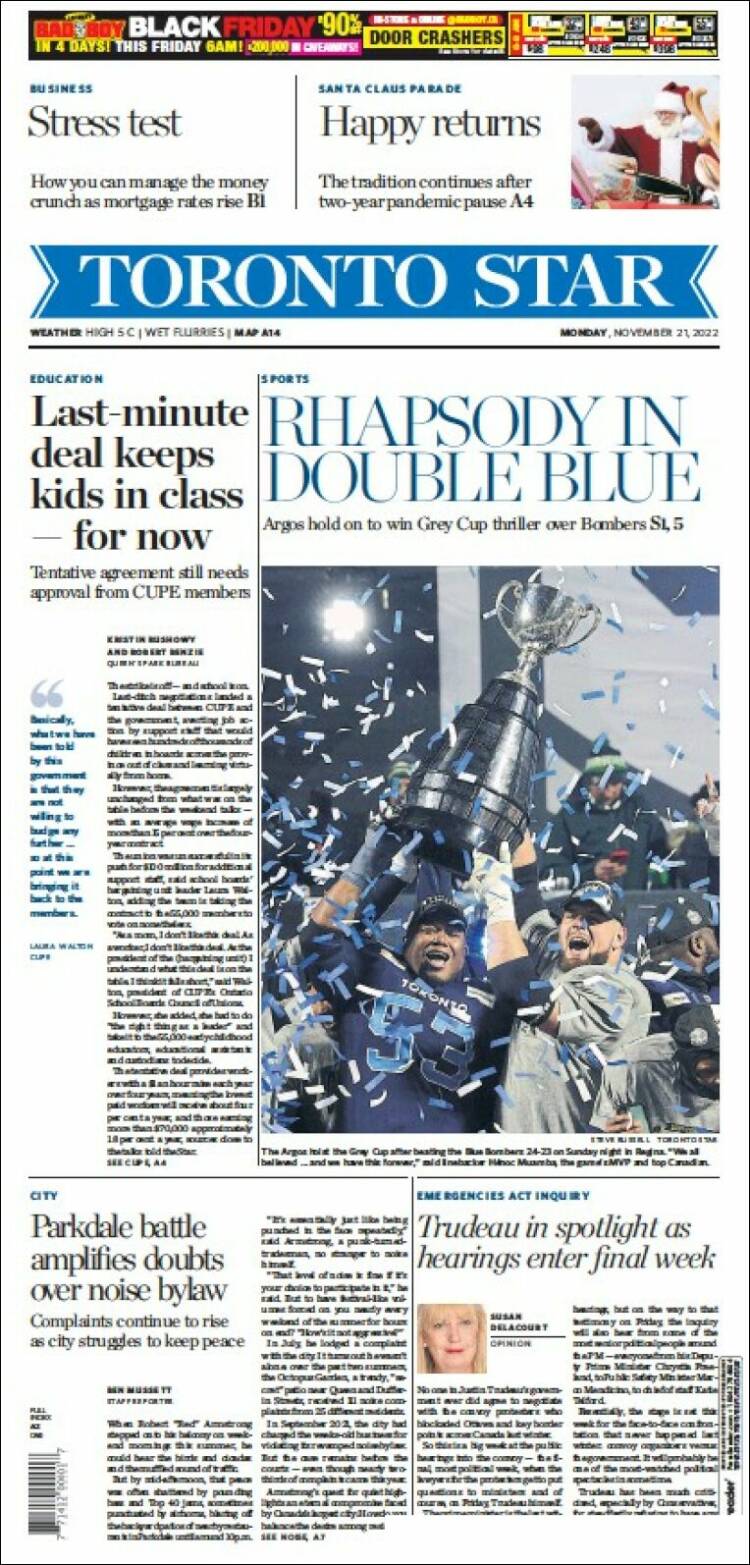 Newspaper The Toronto Star Canada Newspapers In Canada Tuesday s