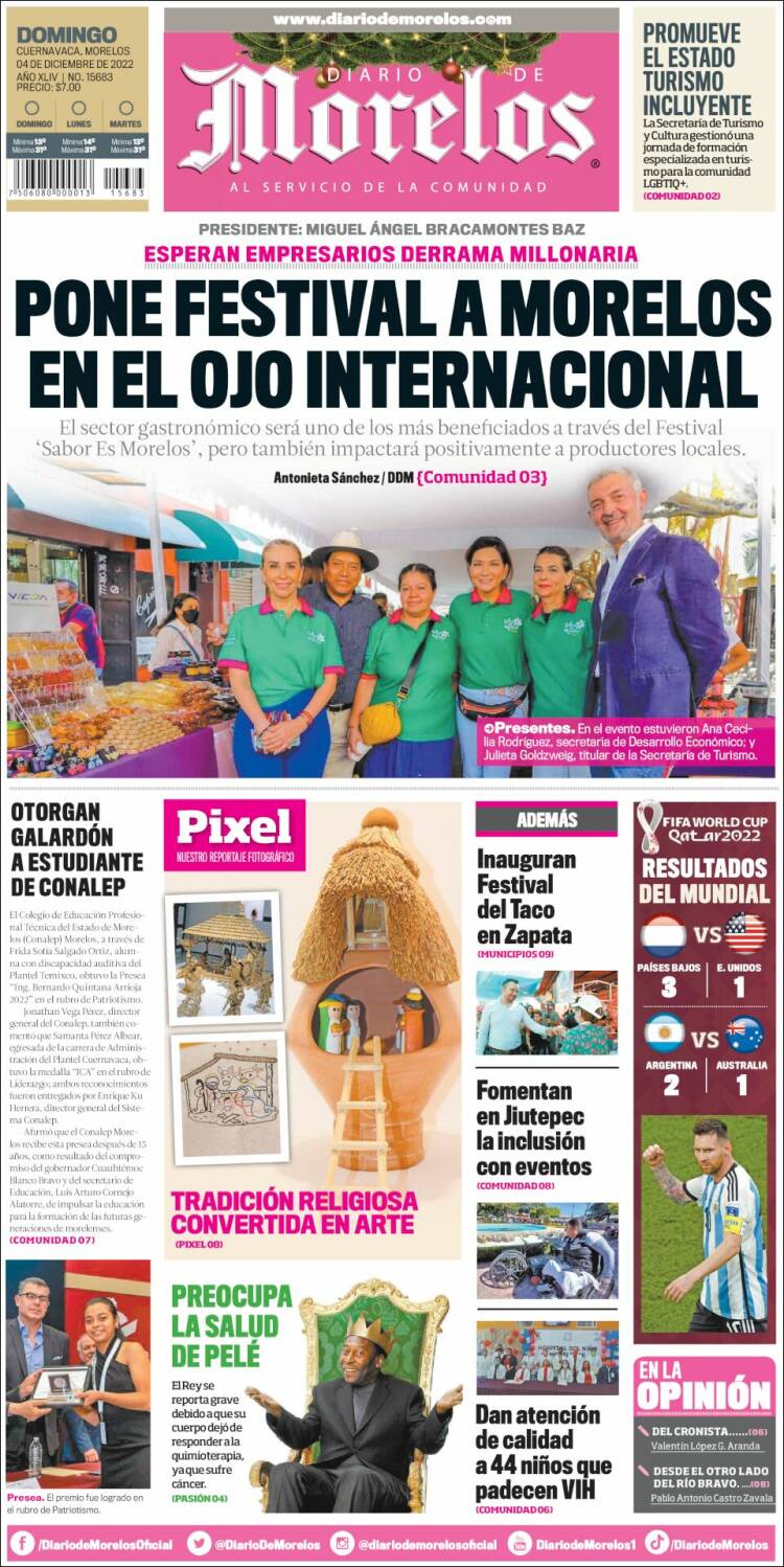 Periódico Diario de Morelos (México). Periódicos de México. Edición de ...