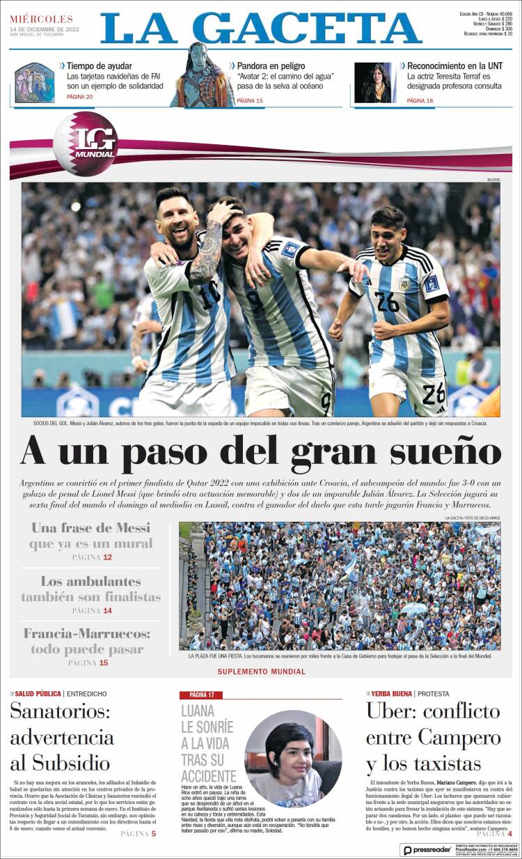 Periódico La Gaceta (Argentina). Periódicos de Argentina. Edición de ...