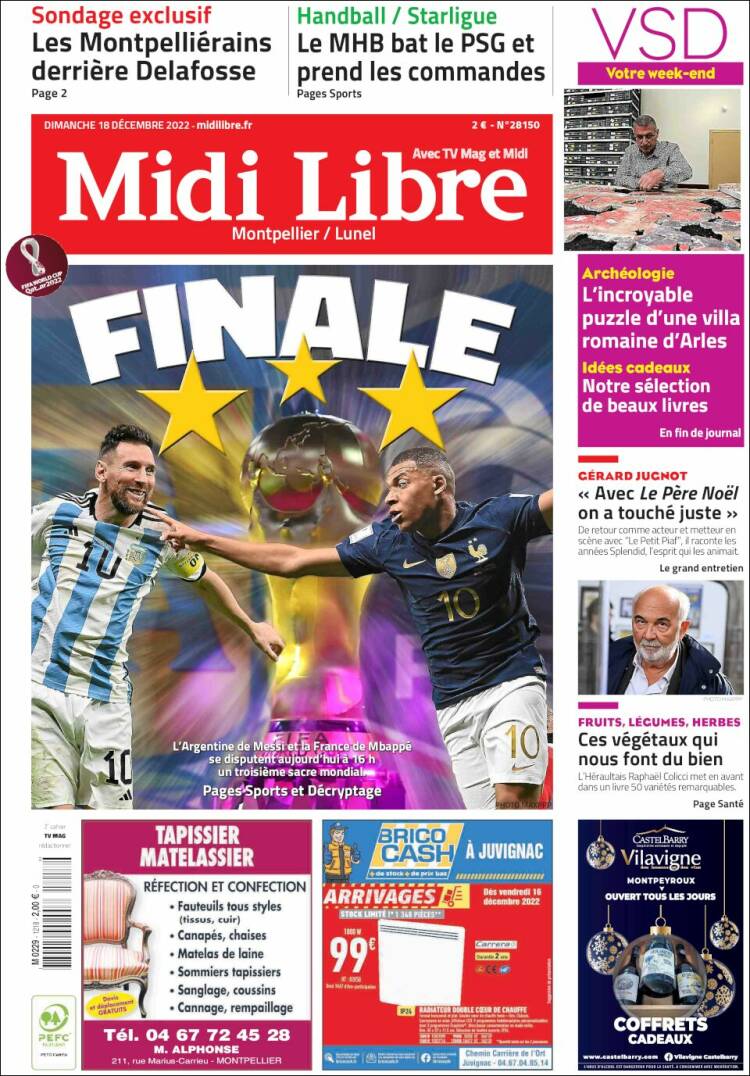 Newspaper Midi Libre (France). Newspapers in France. Sunday's edition ...