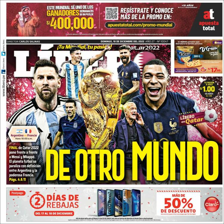 Periódico Líbero (Perú). Periódicos de Perú. Edición de domingo, 18 de ...