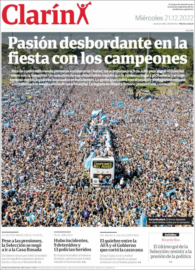 Periódico Clarín (Argentina). Periódicos de Argentina. Edición de ...