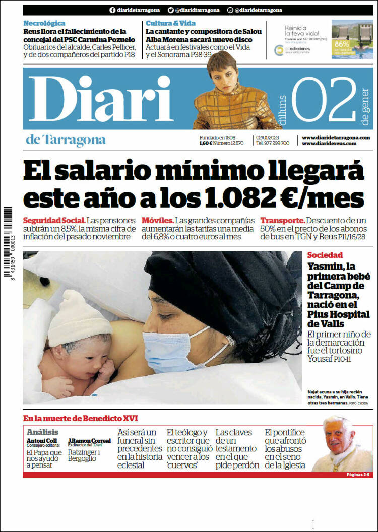 Periódico Diari de Tarragona (España). Periódicos de España. Edición de ...