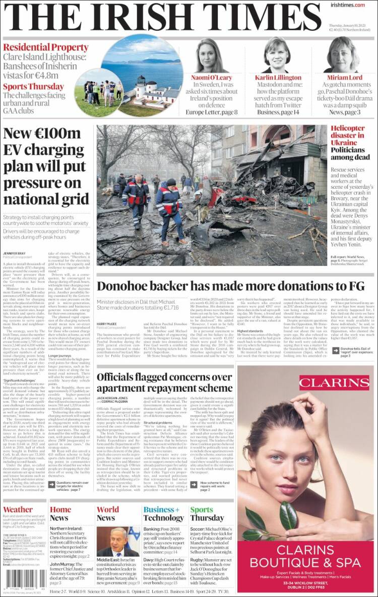 Periódico Irish Times (Irlanda). Periódicos de Irlanda. Edición de ...