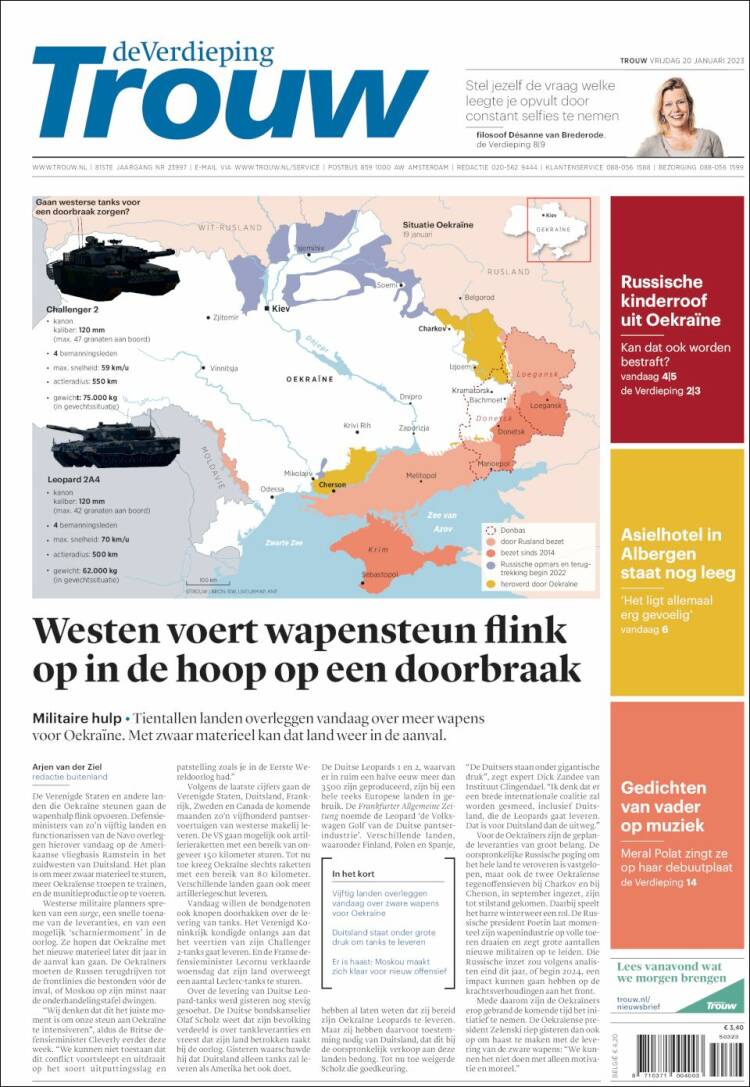 Journal Trouw (Pays-Bas). Les Unes des journaux de Pays-Bas. Toute la ...