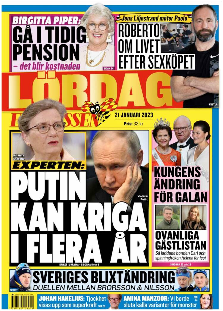 Periódico Expressen (Suecia). Periódicos de Suecia. Edición de sábado ...