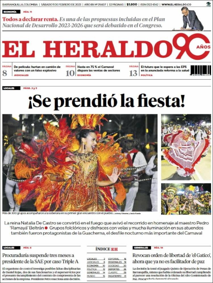 Periódico El Heraldo (Colombia). Periódicos de Colombia. Edición de ...