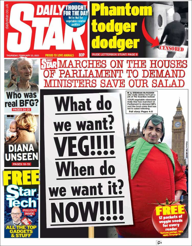 Periódico Daily Star (Reino Unido). Periódicos de Reino Unido. Edición ...