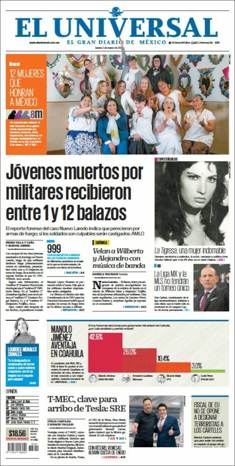 Periódico El Universal (México). Periódicos de México. Edición de ...