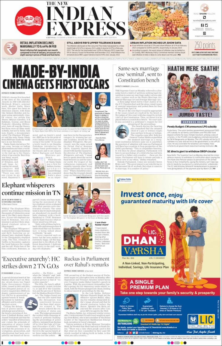 Newspaper New Indian Express (India). Newspapers in India. Today's ...