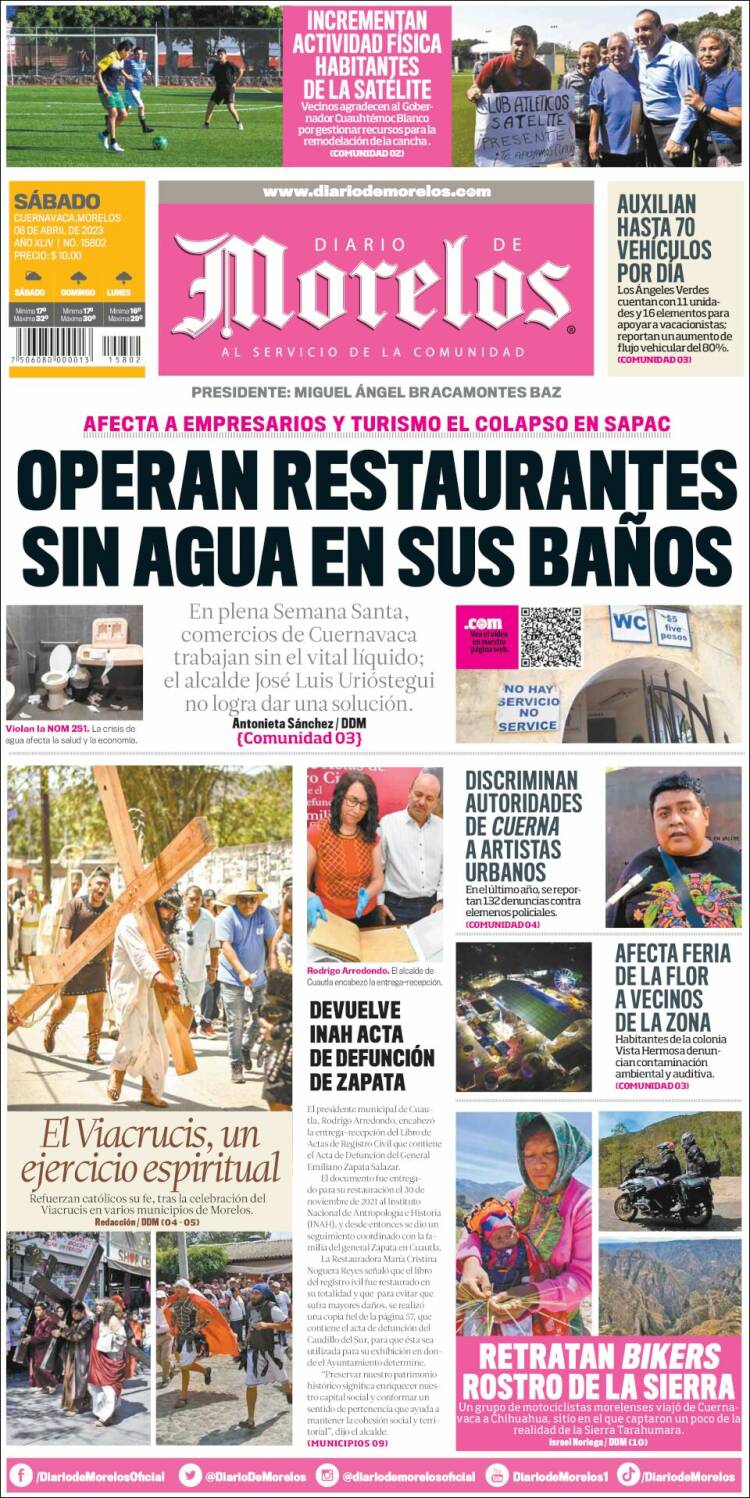 Periódico Diario de Morelos (México). Periódicos de México. Edición de ...