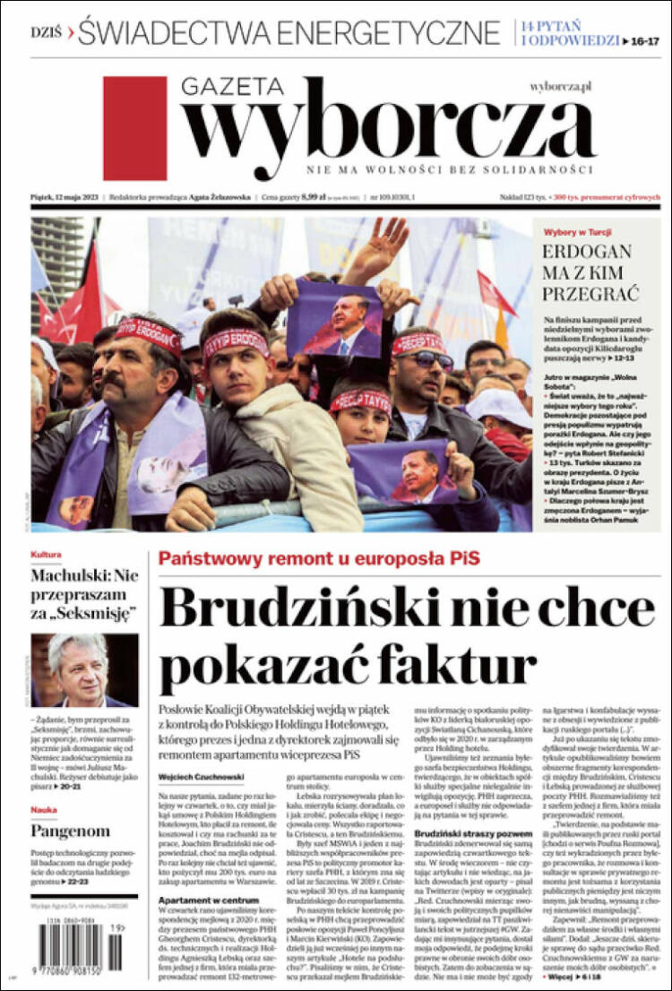 Newspaper Gazeta Wyborcza (Poland). Newspapers in Poland. Today's press ...