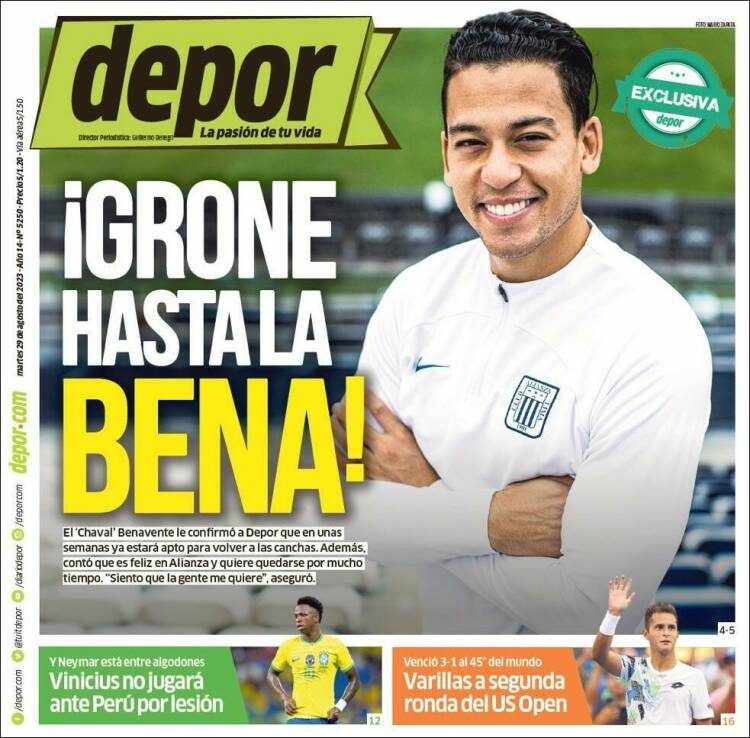 Periódico Depor (Perú). Periódicos de Perú. Edición de miércoles, 30 de ...