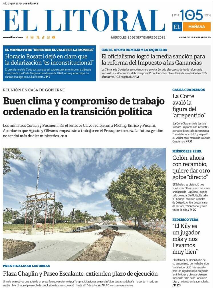 Periódico Diario El Litoral (Argentina). Periódicos de Argentina ...