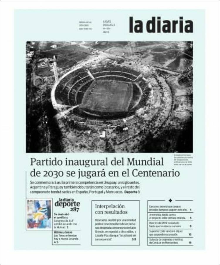 Periódico La Diaria (Uruguay). Periódicos de Uruguay. Edición de jueves ...