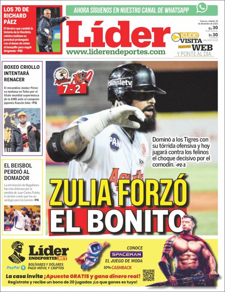 Periódico Lider en deportes (Venezuela). Periódicos de Venezuela. Toda ...